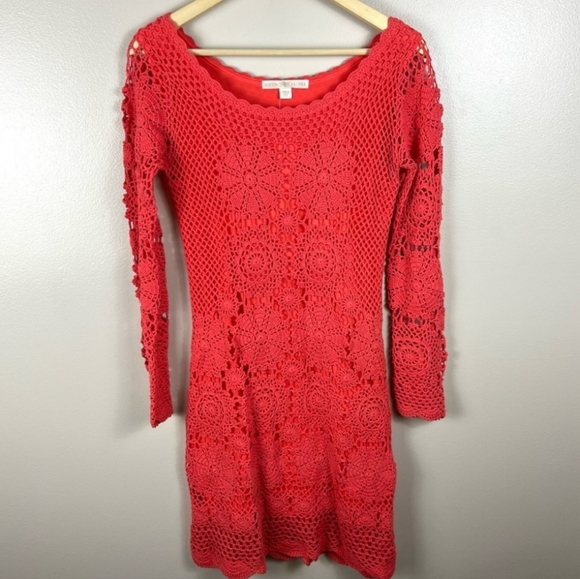 Boston Proper | Dresses | Boston Proper Long Sleeve Crochet Over Tank ...